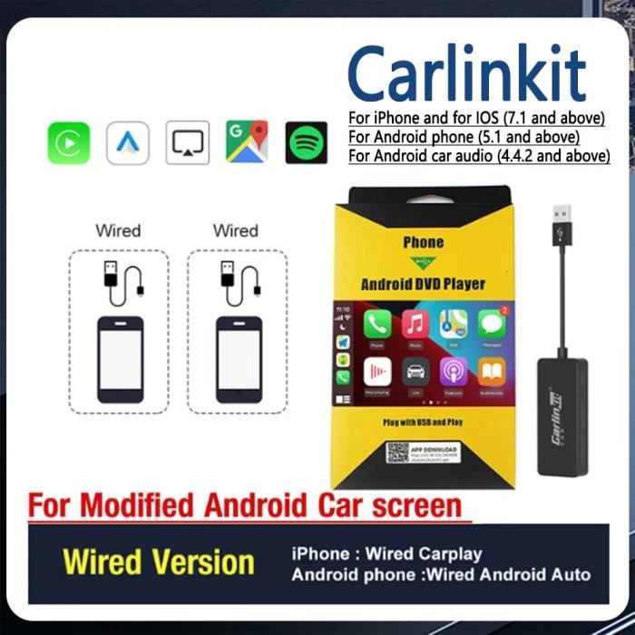 Pour IOS et Android - Carlinkit-Wireless Carplay Mini Bluetooth Auto ...