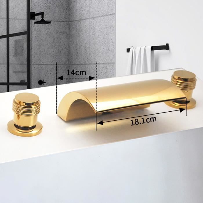 Robinet mitigeur de baignoire Spa monté sur le pont,3 pièces,robinet de ...