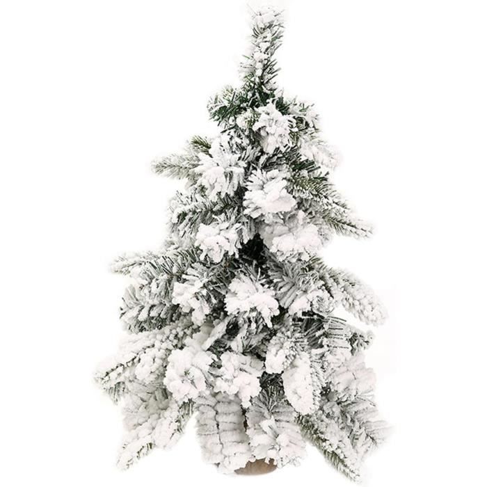 Mini Sapin De Noël Artificiel Pré-Éclairé, Neige Floquée Avec Lumière ...