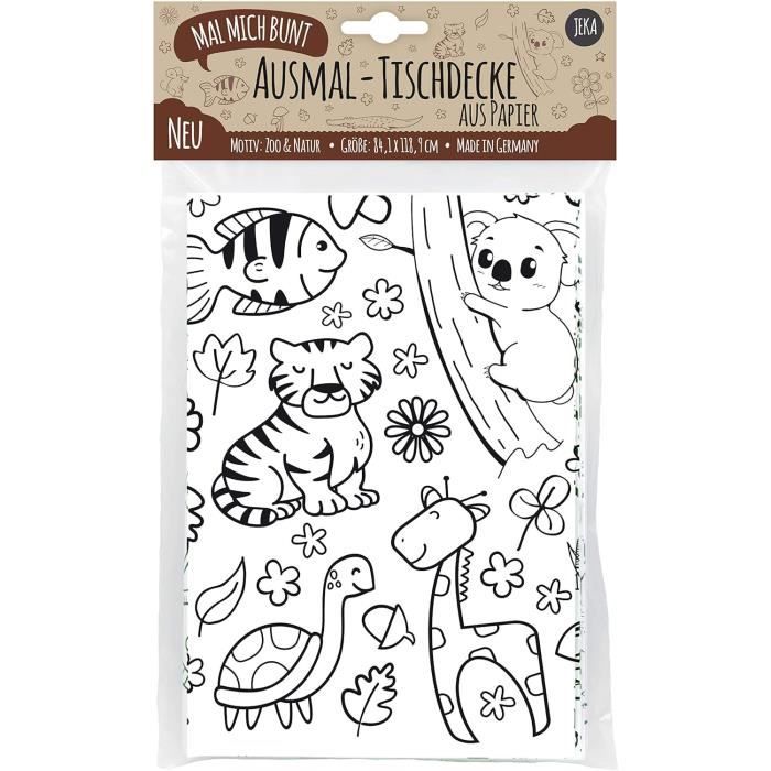 Nappe En Papier À Colorier, Motif : Faune & Flore, Nappe À Colorier ...