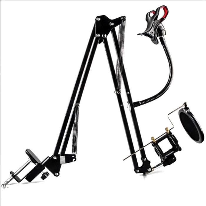 Support de Microphone Support en Métal Support Réglable avec Clip de ...