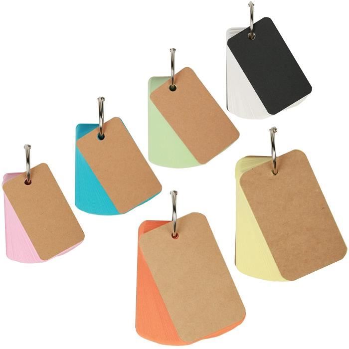 Carte Mémo Mobile, 6 Pack 460 Pcs Cartes d'Étude en Papier Index Cards ...