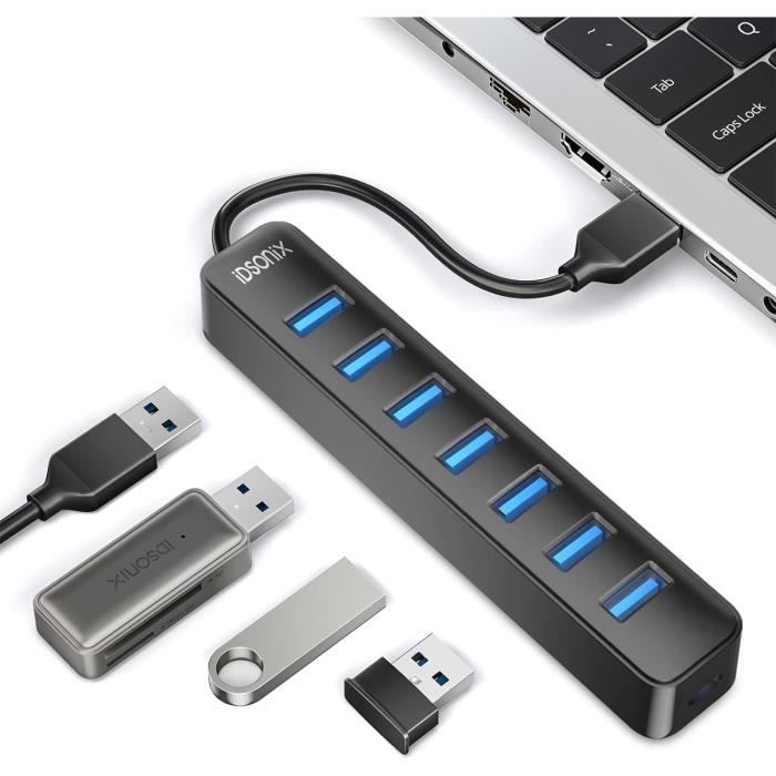 Hub Usb 3.0 Multiple, Hub Usb 7 Puertos Multiplicador, Conector Usb ...