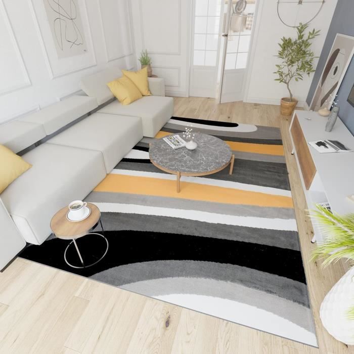 Tapis Salon Modern Motif - Tapis Grande Taille De Chambre À Poils Ras ...