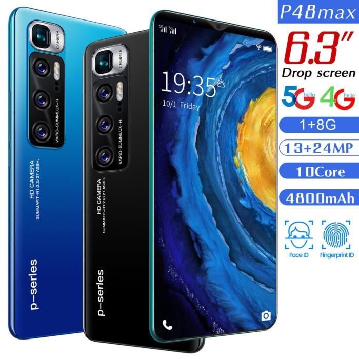 P48 maximum smartphone 6,3 pouces ram 8g + rom 512gb téléphone ...