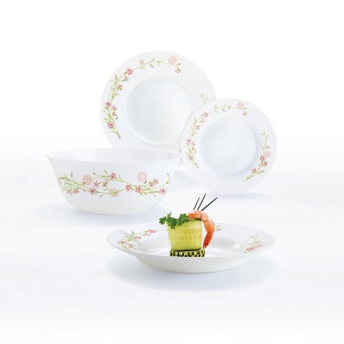 Service de table 19 pièces Romance Pink Luminarc - Cdiscount Maison