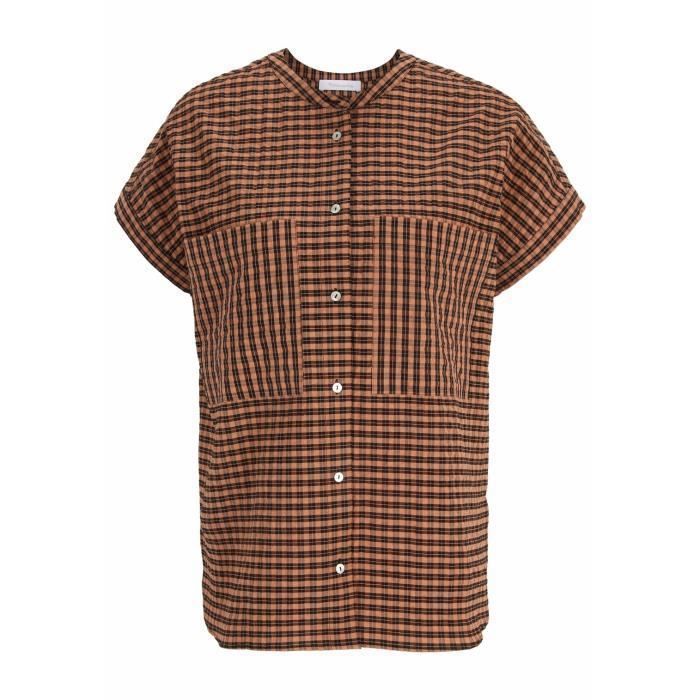Blouse avec poches femme Tamaris Amantea AOP - pecan brown check - 36 ...