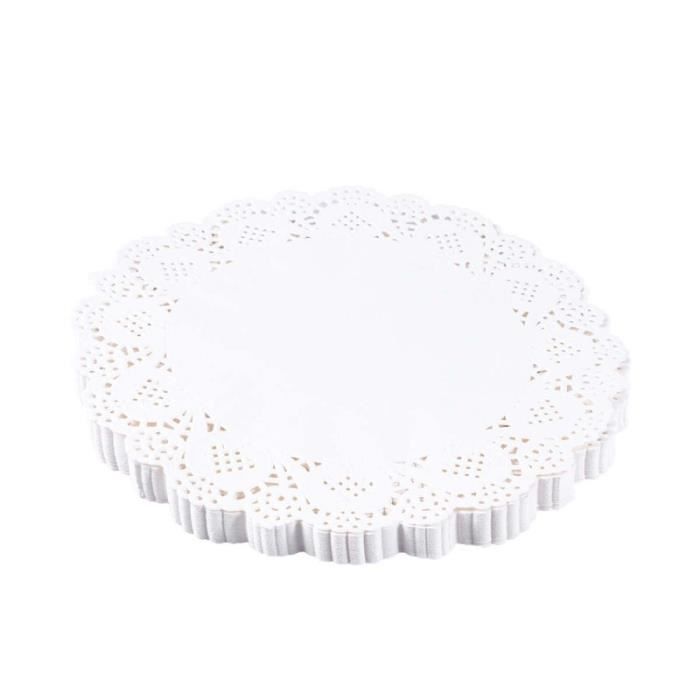 140 pièces napperons en papier dentelle motif fleur ronde en tampons d ...