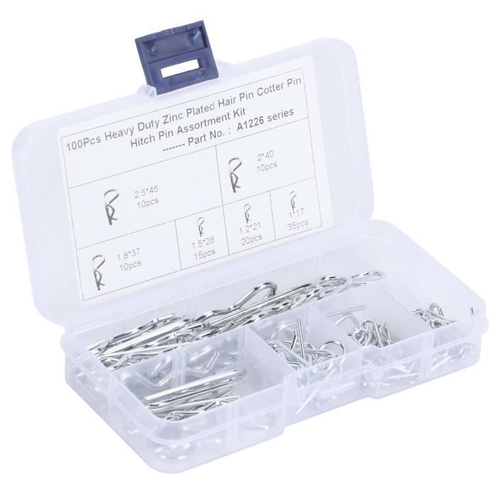 Clip R, clips de goupille de tracteur 100 pièces Kit d'assortiment de ...