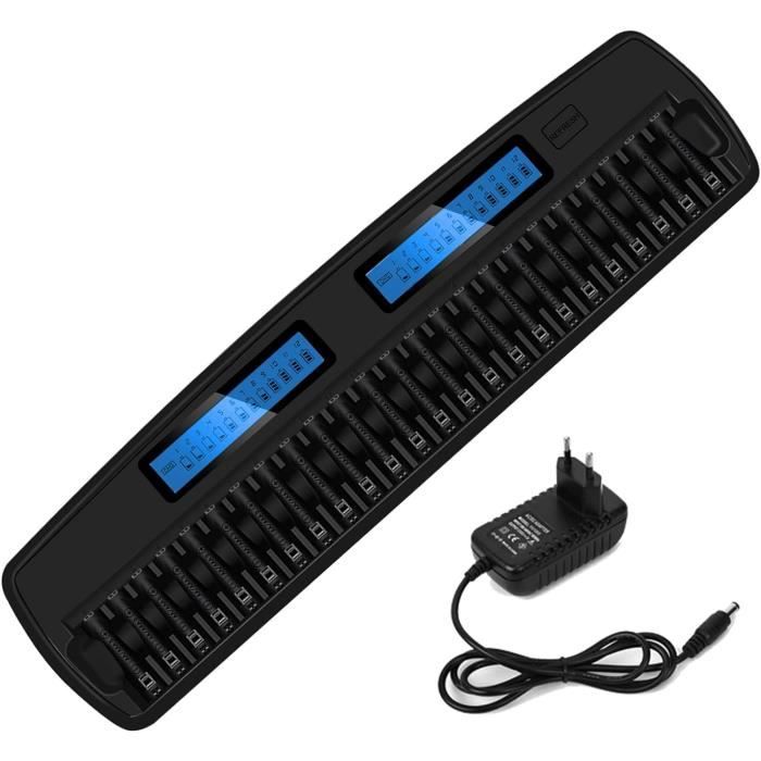 24 Slot Lcd Chargeur De Pile, Intelligent Universel Rapide Chargeur De ...