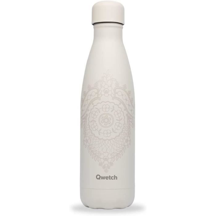 Qwetch - Bouteille Isotherme Albertine Blanc 500ml - Gourde Nomade Inox ...