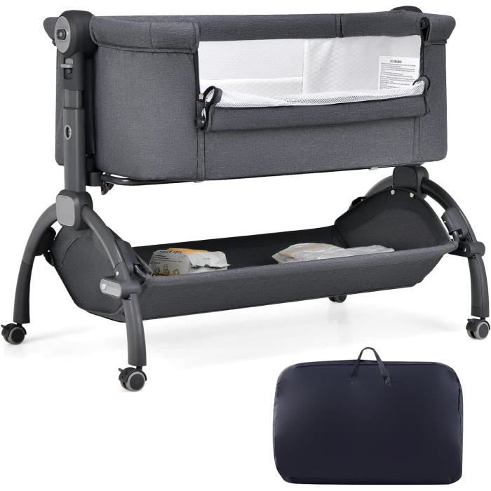 GOPLUS Lit Cododo Berceau Bébé, Portable avec Matelas et Roues, Panier ...