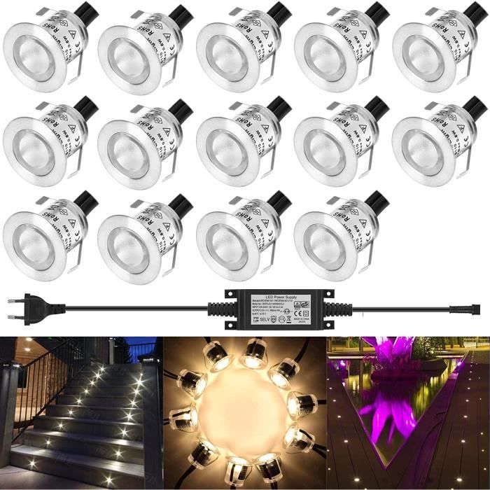 LED Spots Encastrables 14 Set Lampes de sol Blanc Chaud 3000K IP67 ...