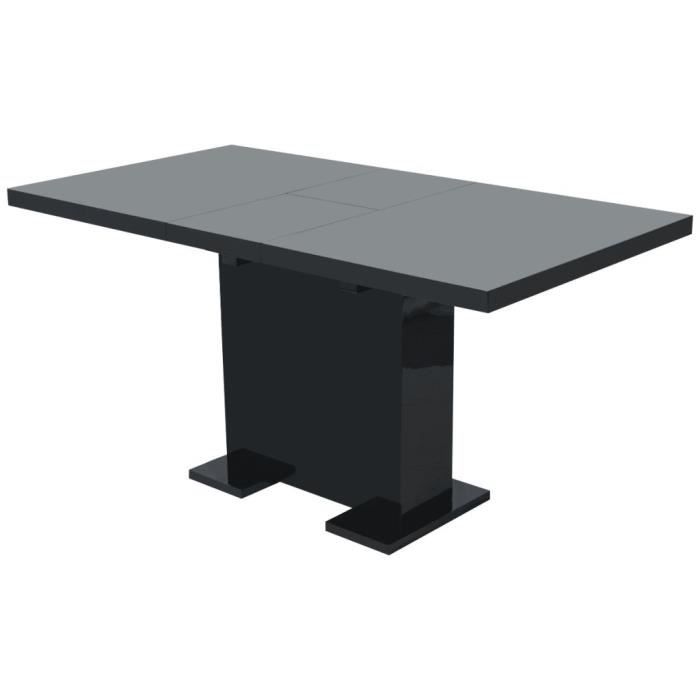 Kawoo Table extensible de salle à manger Noir brillant - Cdiscount Maison