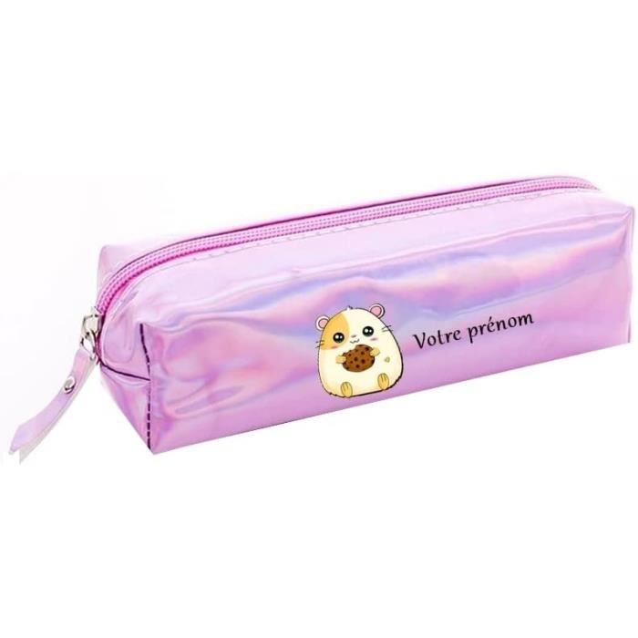 Trousse Rose Clair Ecole Crayon Maquillage Hamster Kawaii Personnalisee ...