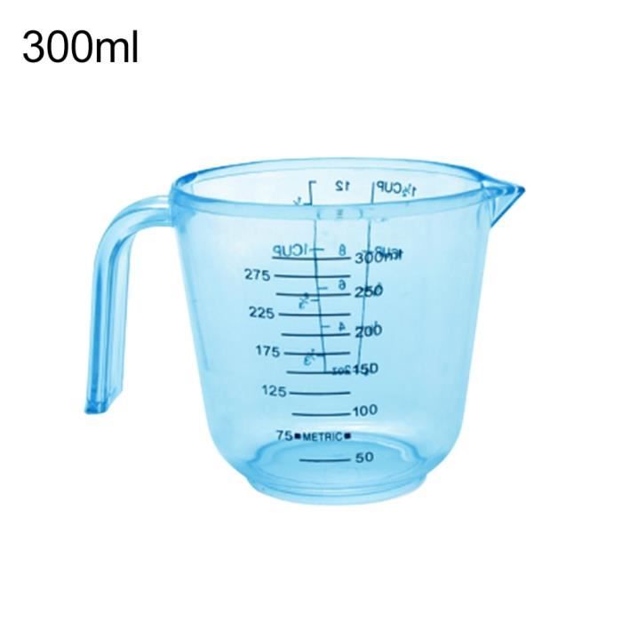 VERRE DOSEUR,Blue300ml--Tasse à mesurer graduée, 150-300-600ml, avec poignée, pour eau, lait ...