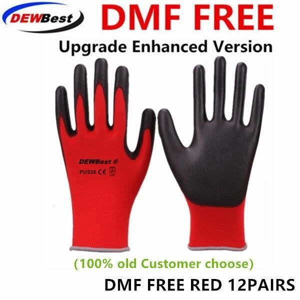GANT DE CHANTIER,RED DMF 12pairs-S--Gants de travail pour l'assurance ...