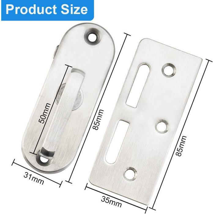 Verrou Porte en Acier Inox Loquet Porte Antirouille Verrou Porte ...