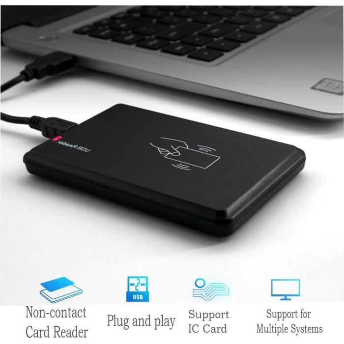 13.56MHz RFID Lecteur de IC Carte à Puce USB Lecteur de Carte de ...