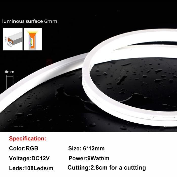 BANDE LED,Only Neon Strip-EU Plug-5m--Bande lumineuse Led en forme de ...