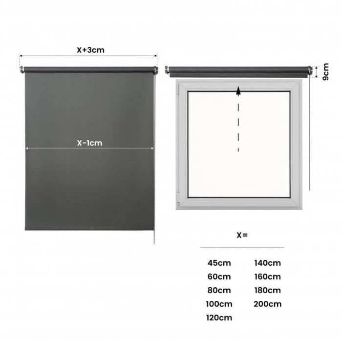 STORES DECO - Enrollable Opaco Gris verde 100X250 - Cdiscount Maison