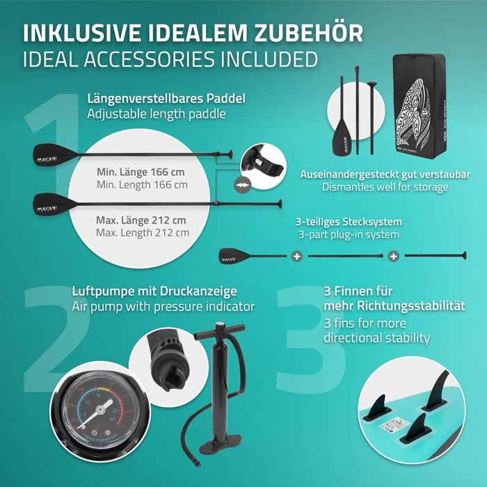 ECD Germany Stand Up Paddle Board Gonflable Makani | 320 x 82 x 15 cm ...