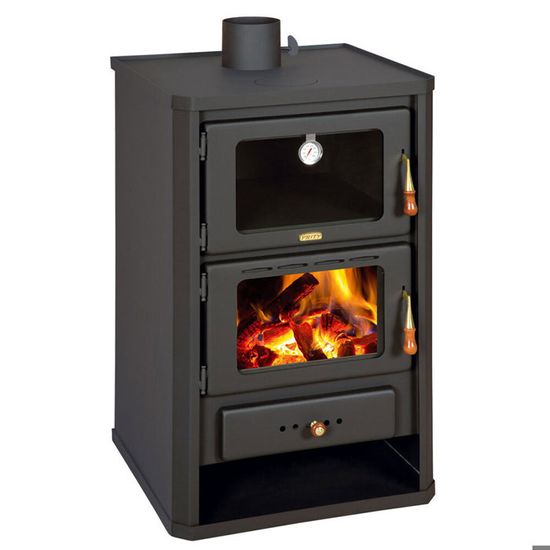 Poêle à bois avec four PRITY FG – 14,2 kW, Noir Graphite, Classe A ...