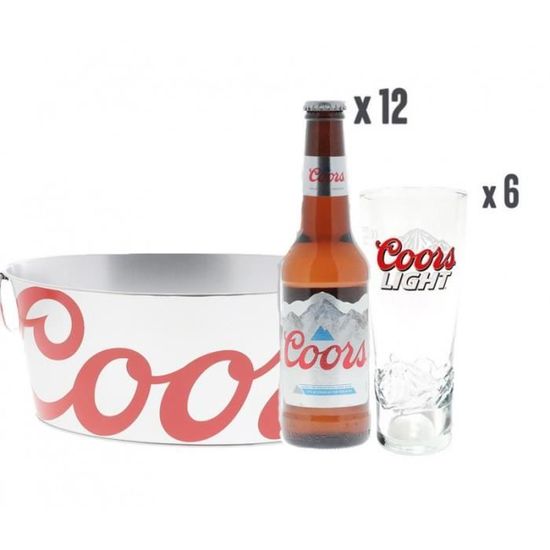 Biere - box coors 12 bouteilles +1 bucket + 6 verr - La cave Cdiscount