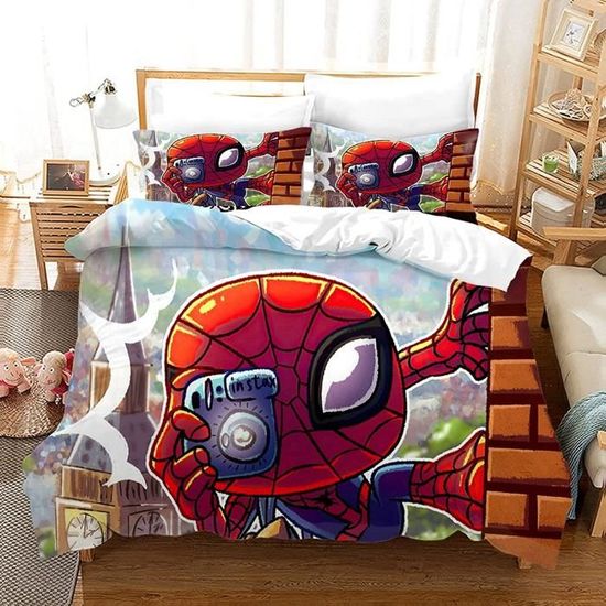 Parure de lit Marvel Comics Avengers,Super Héros Spiderman Housse de ...