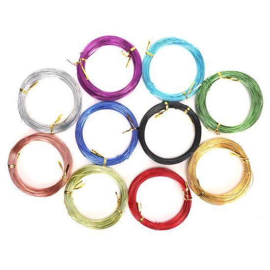 Fil d'aluminium coloré 10 rouleaux de fil en aluminium coloré oxydé ...