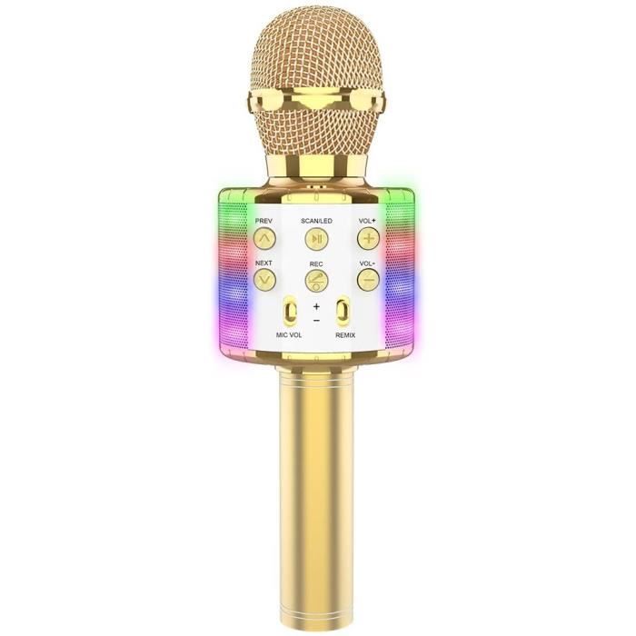 Microphone sans fil bluetooth pour karaoké, micro portable à main, haut ...