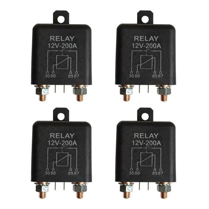 RELAIS CIRCUIT AUTO 4X 12V 200A Relais A 4 Broches Normalement Ouvert ...