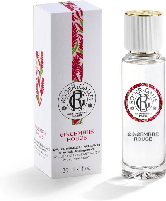 Roger&Gallet-Eau Parfumée Bienfaisante Gingembre Rouge 30Ml-Baies Roses Gingembre Benjoin-92% D ...