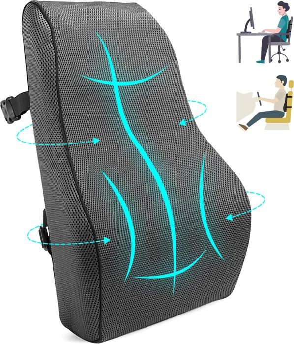 Coussin De Soutien Lombaire Ergonomique, Support Dorsal En Mousse À ...