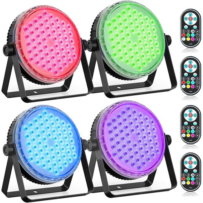 Projecteur LED 4 en 1 120W 60 RGBW 4 Pièces avec Télécommande - Lumière ...