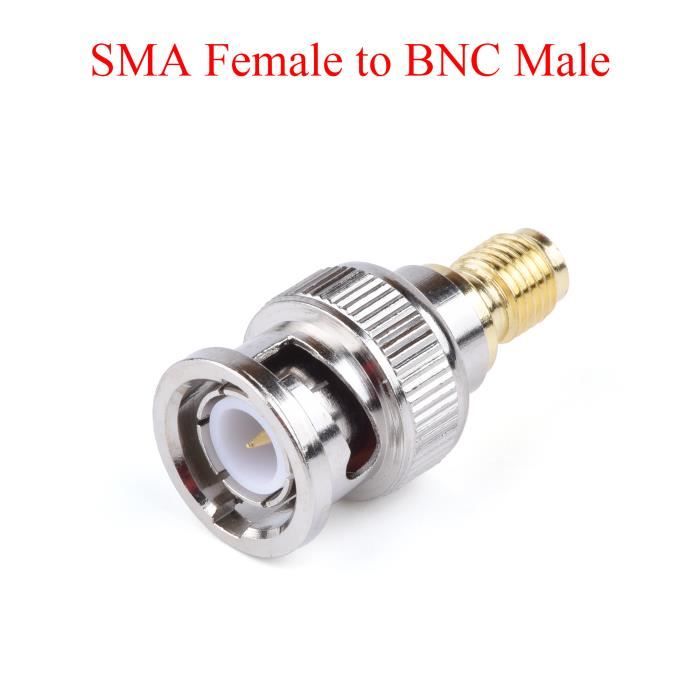 SMA-F à BNC-M - 1 pièces connecteur coaxial RF SMA femelle vers BNC TNC MCX MMCX UHF N F prise ...