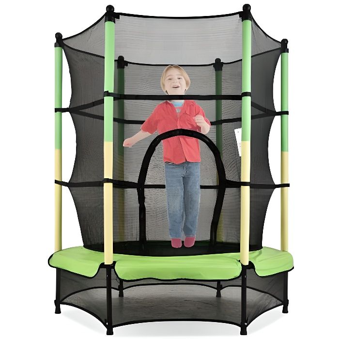 Trampoline de Jardin Enfant avec Filet de Sécurité Trampoline Juvénile ...