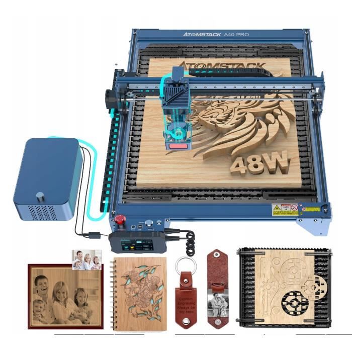 ATOMSTACK A40 PRO Machine de gravure laser 40 W Avec assistance pneumatique et panneaux en nid d ...