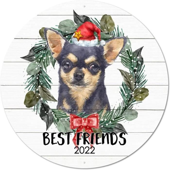 Couronne Florale Chien Best Friends Vintage Ronde En Métal - Plaque ...