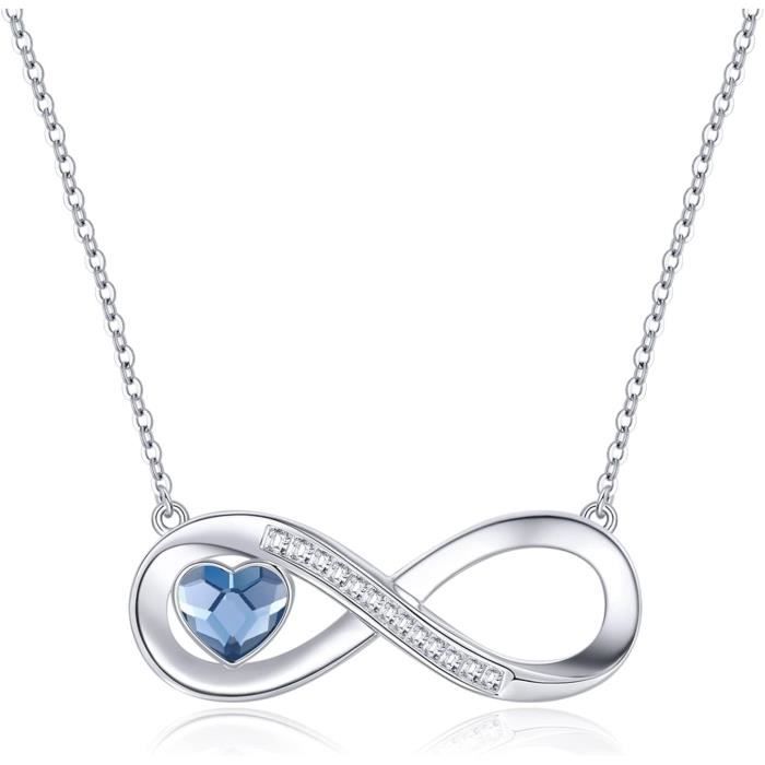 Collier Infini Femme, Bijoux Coeur Infini Pendentif Femme Argent 925 ...