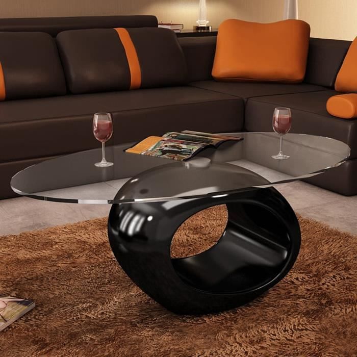 Table basse - 852024 - Étagère de Rangement - Dessus de table en verre ...