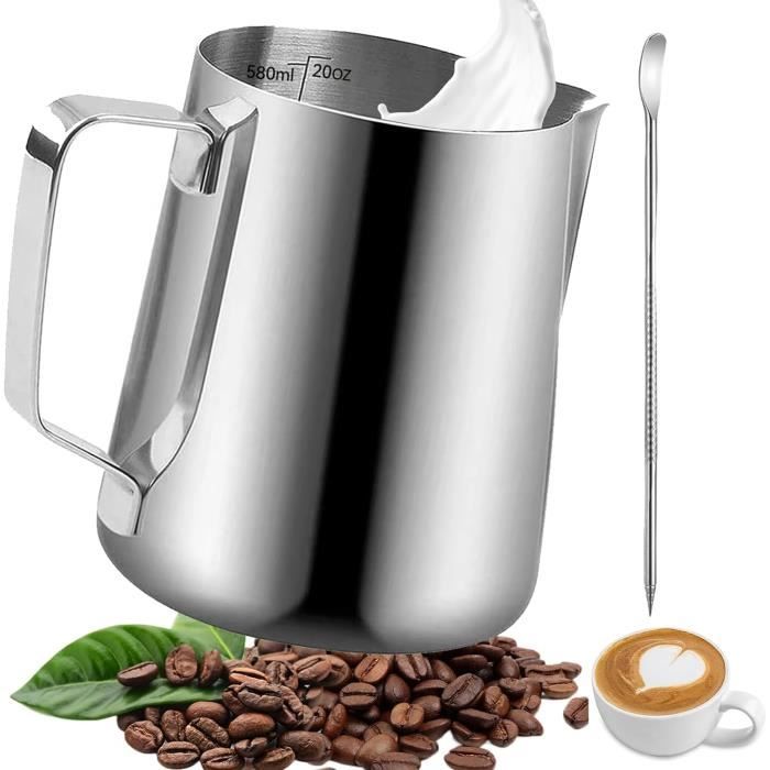 Pichet Lait Inox, 550Ml Pot À Lait Avec Lignes De Mesure Et Latte Art ...