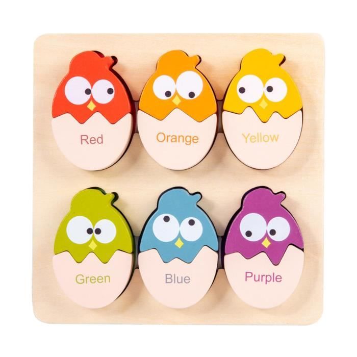 Puzzles colorés de couleur de poussin Montessori Apprentissage précoce ...