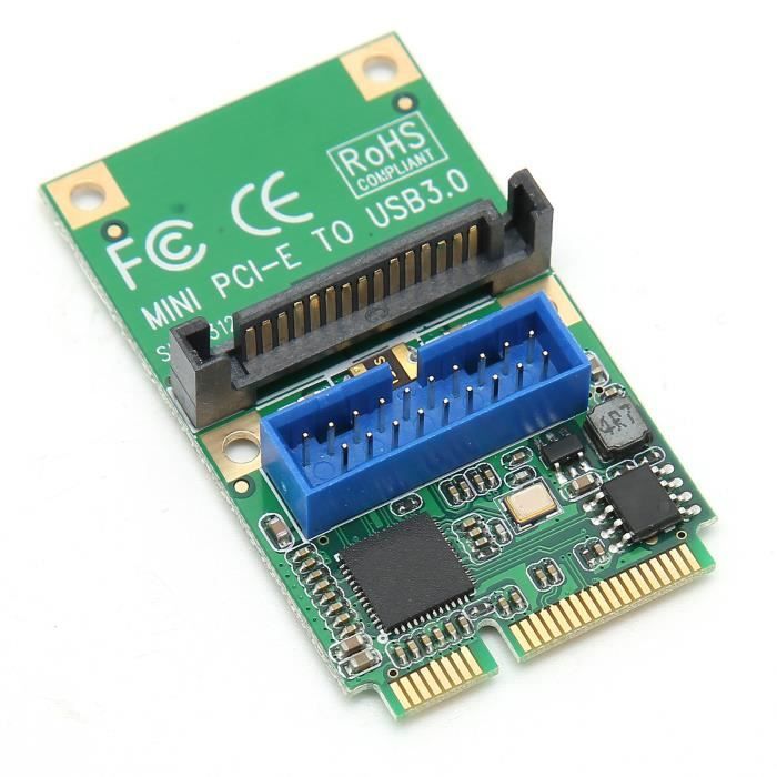En-tête PIN avant PCI-E vers USB3.0 Mini carte d'extension PCI-E USB3.0 en-tête de broche avant ...
