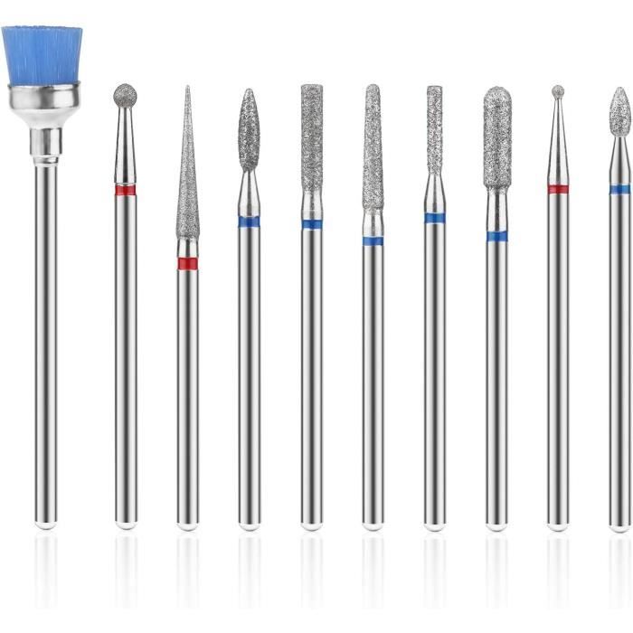10pcs Embouts de Ponceuse à Ongles Lime ongles électrique Bits pour ...