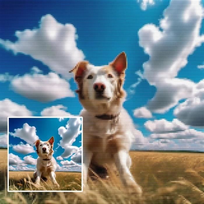 Diamond Painting Personnalisé Photo 80X80Cm, Diy 5D Diamant Painting ...