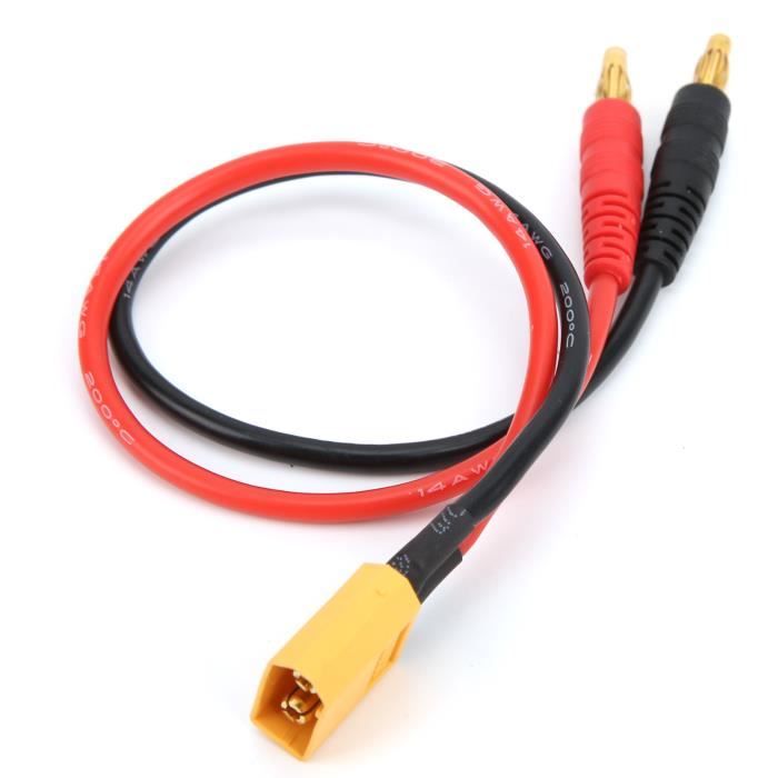 Fdit Connecteur fiche banane XT60 à 4 22cm RC Batterie Charge XT60 à 4.0mm Fiche Banane 14AWG ...