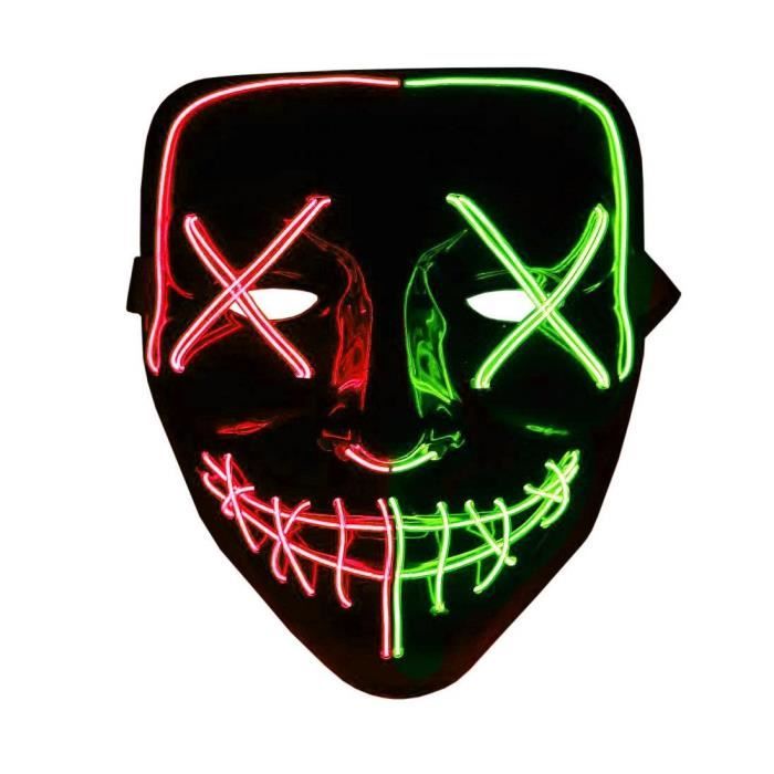 Masque Néon LED The Purge, Halloween - Rouge / Vert - Cdiscount Jeux ...