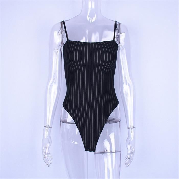 Été Sexy sans manches femme dos nu combinaison printemps élastique ...