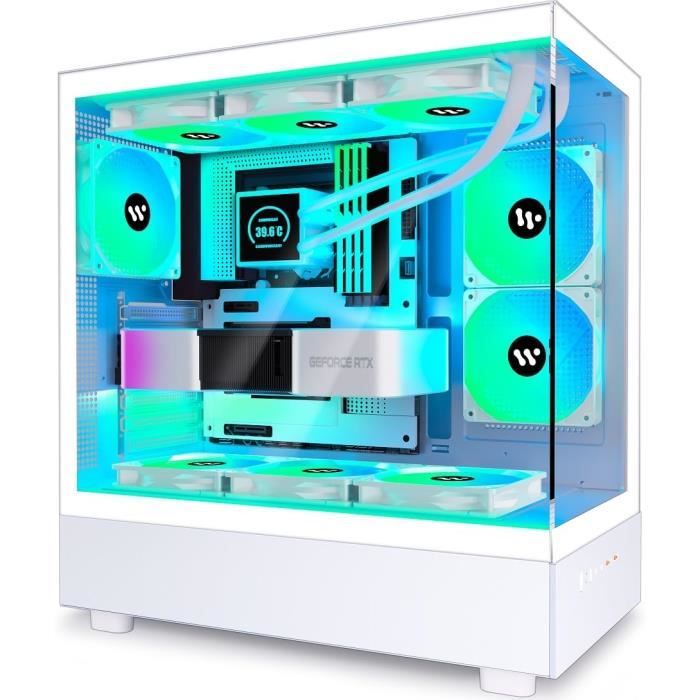 Boîtier Pc - Tour Atx En Verre Trempé Avec 5 Ventilateurs Argb G800 ...